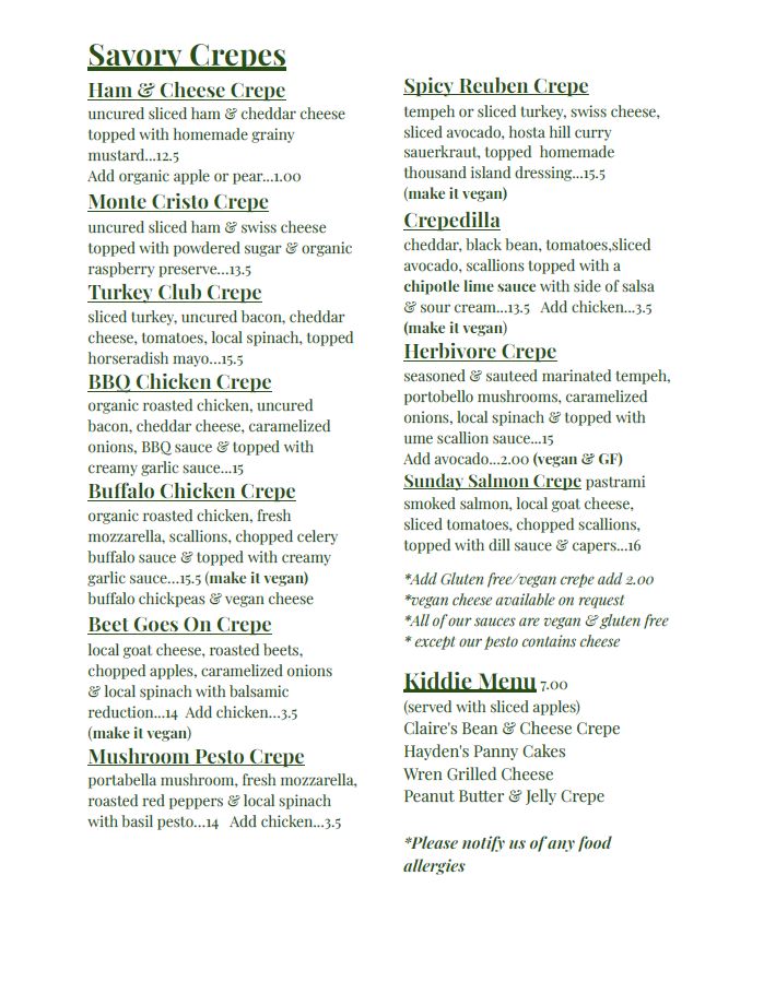 Menu – Starving Artist Cafe & Creperie